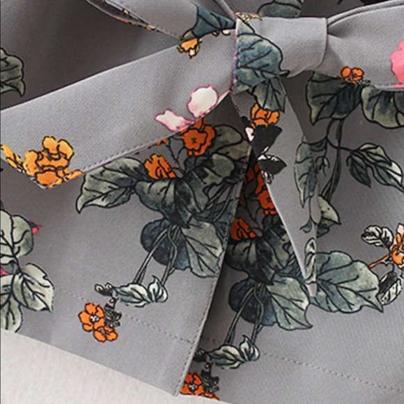 AmourOC | Jackets & Coats | Belted Flower Jacket Blazer Gray | Poshmark